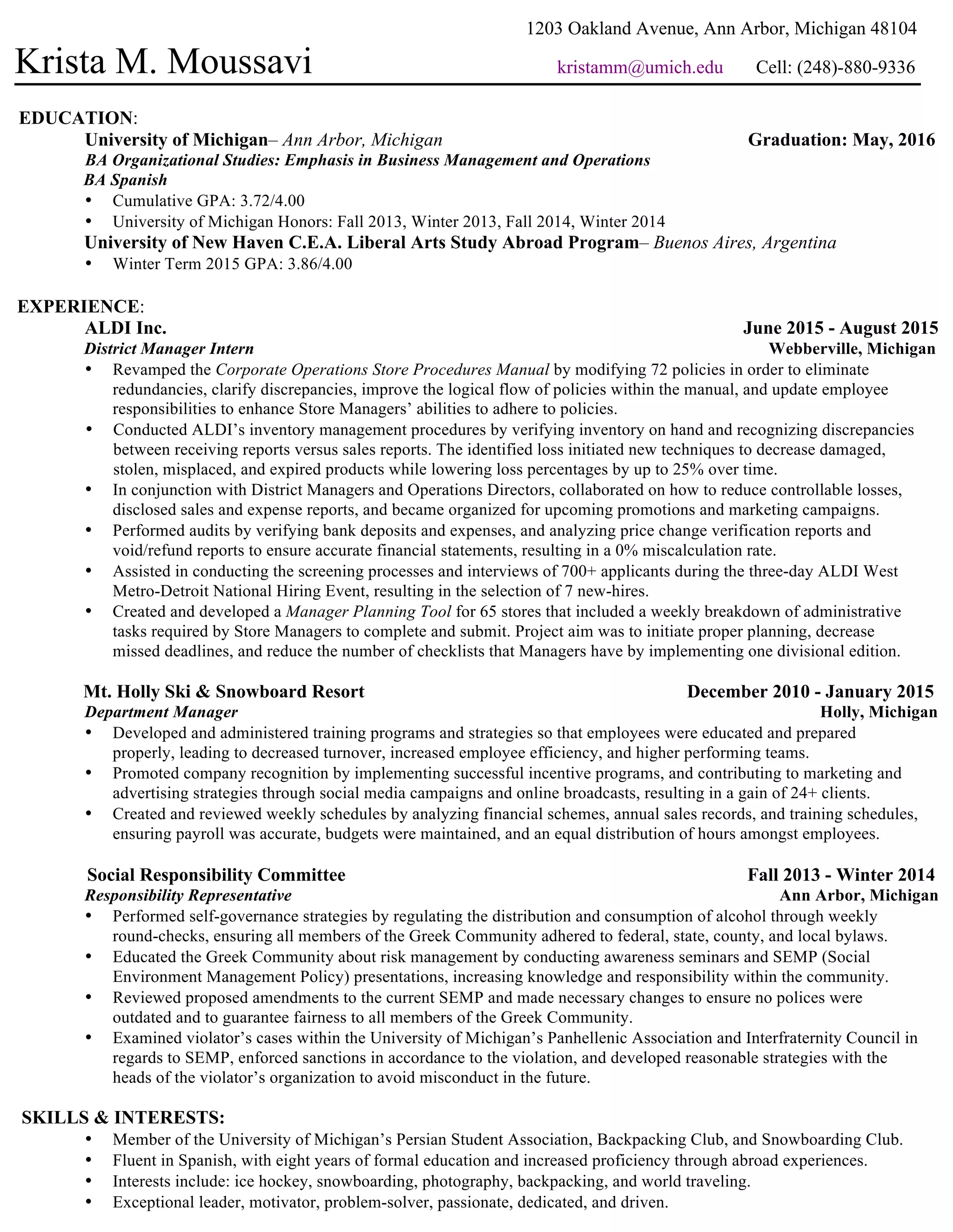 2015 Fall Resume | PDF