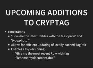 CrypTag: Building Encrypted, Taggable, Searchable Zero-knowledge ...