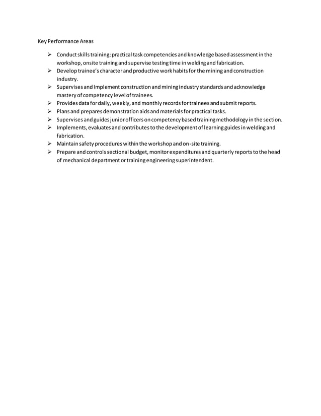 Key Performance Areas | PDF