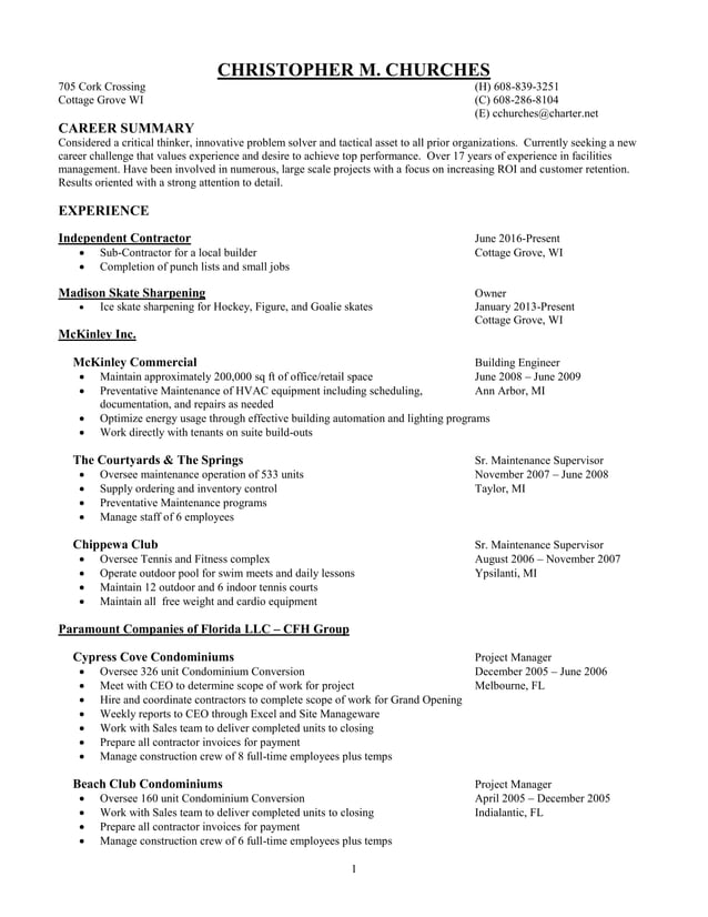 Chris' Resume - R1 | PDF
