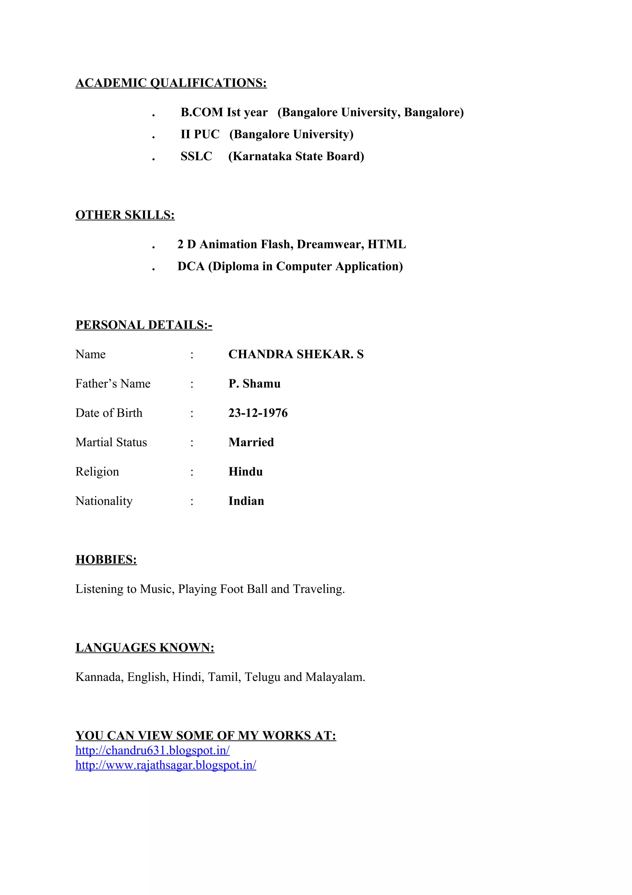 CHANDRASHEKAR RESUME (1) (3) | PDF