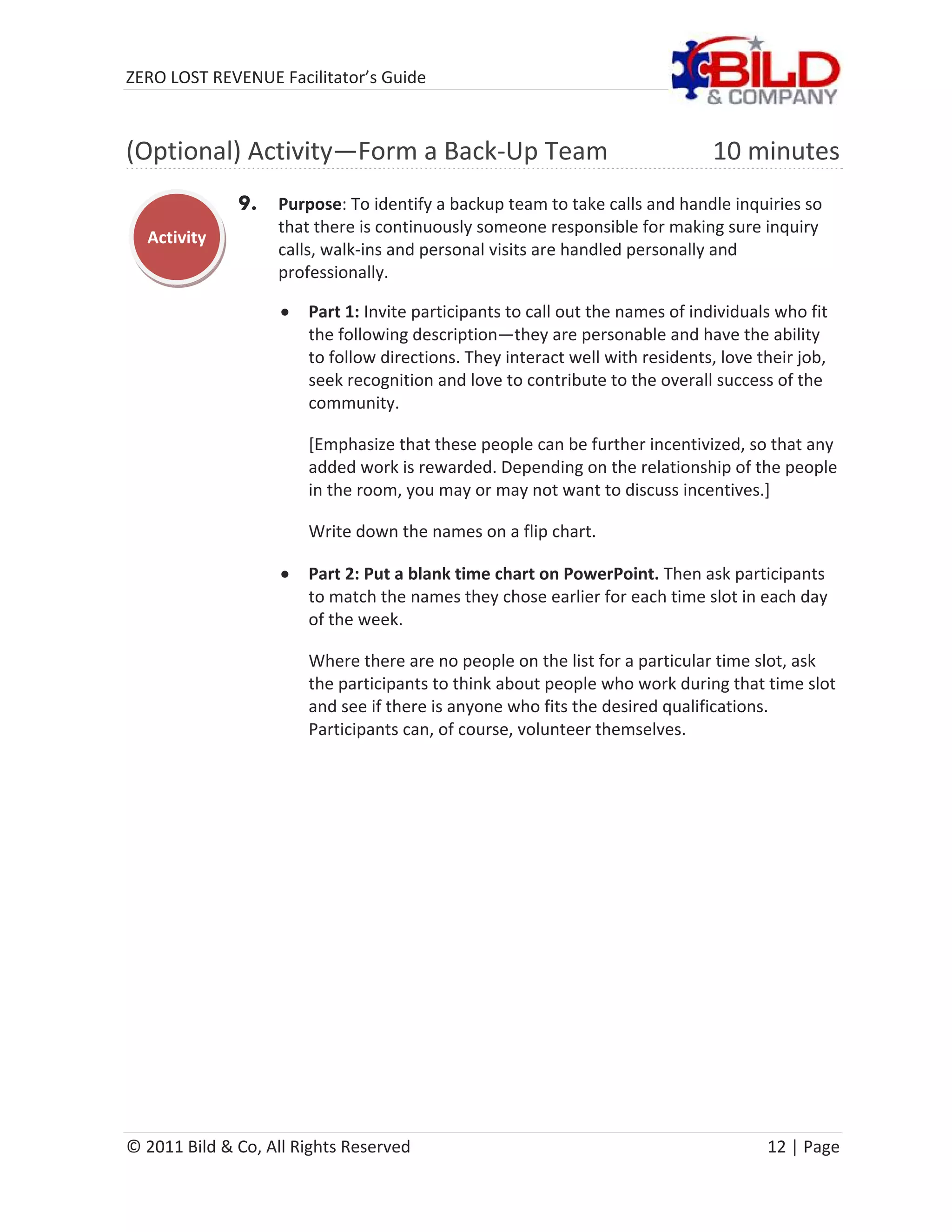 BILD Facilitator Guide sample | PDF