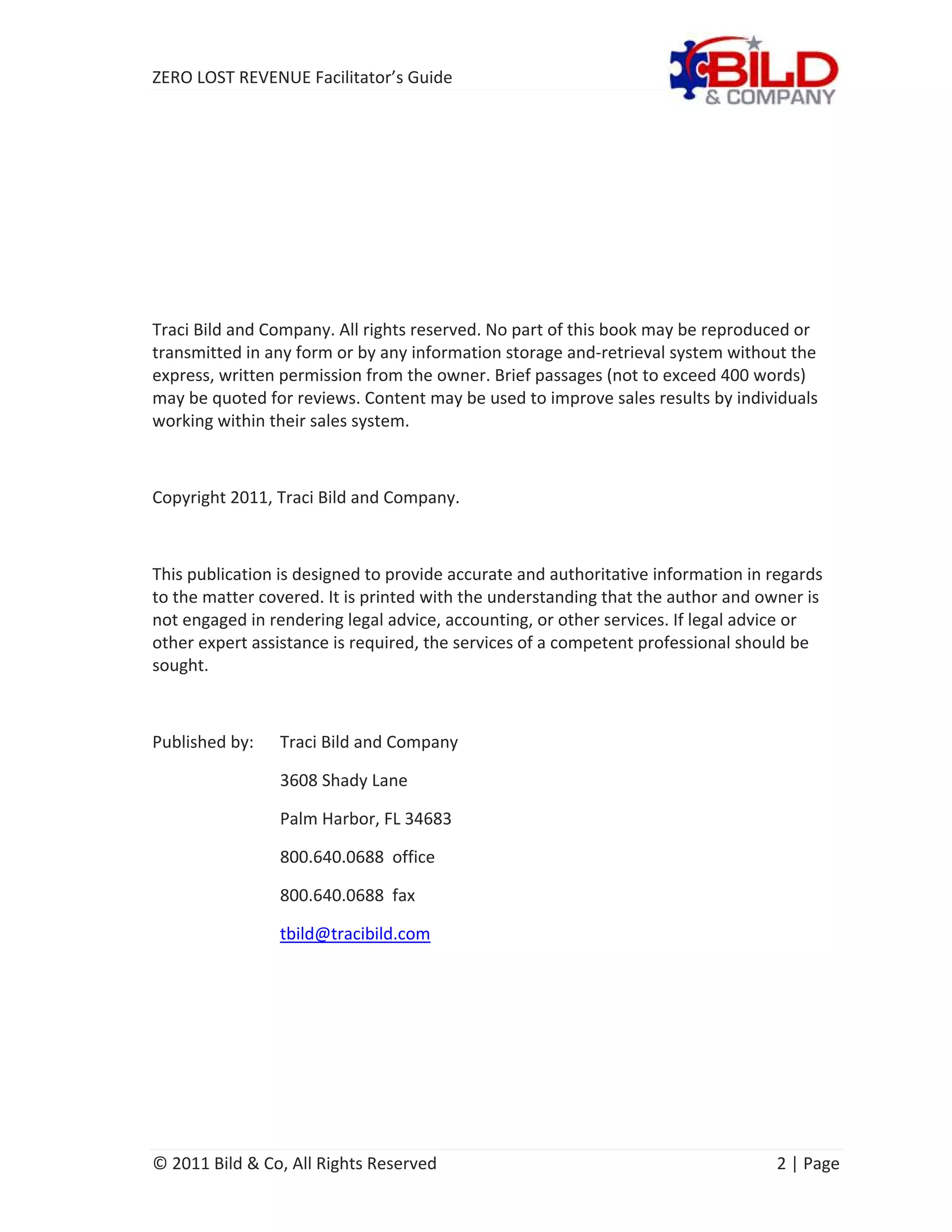 BILD Facilitator Guide sample | PDF