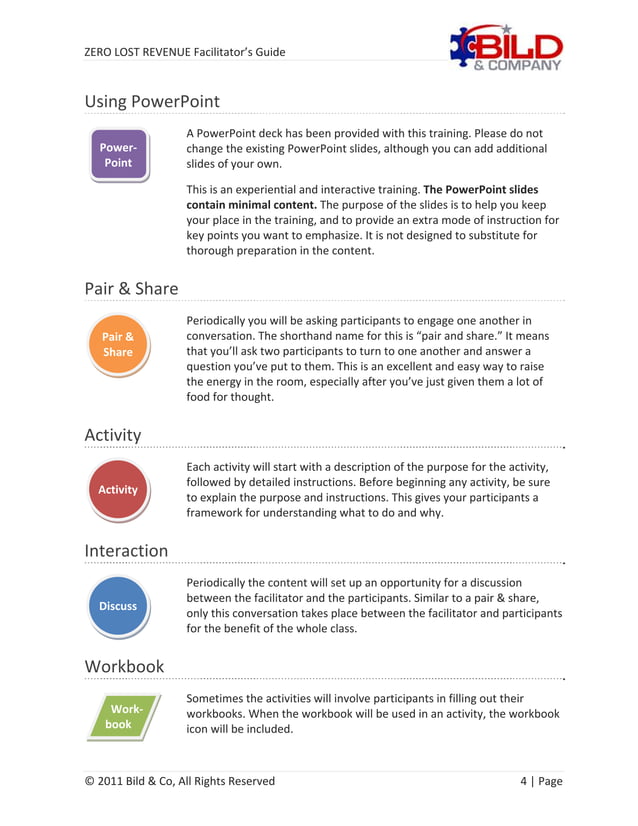 BILD Facilitator Guide sample | PDF | Business | Business and Finance