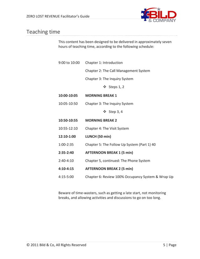 BILD Facilitator Guide sample | PDF | Business | Business and Finance