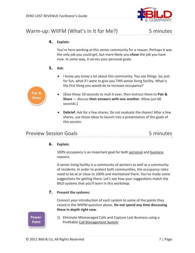 BILD Facilitator Guide sample | PDF | Business | Business and Finance
