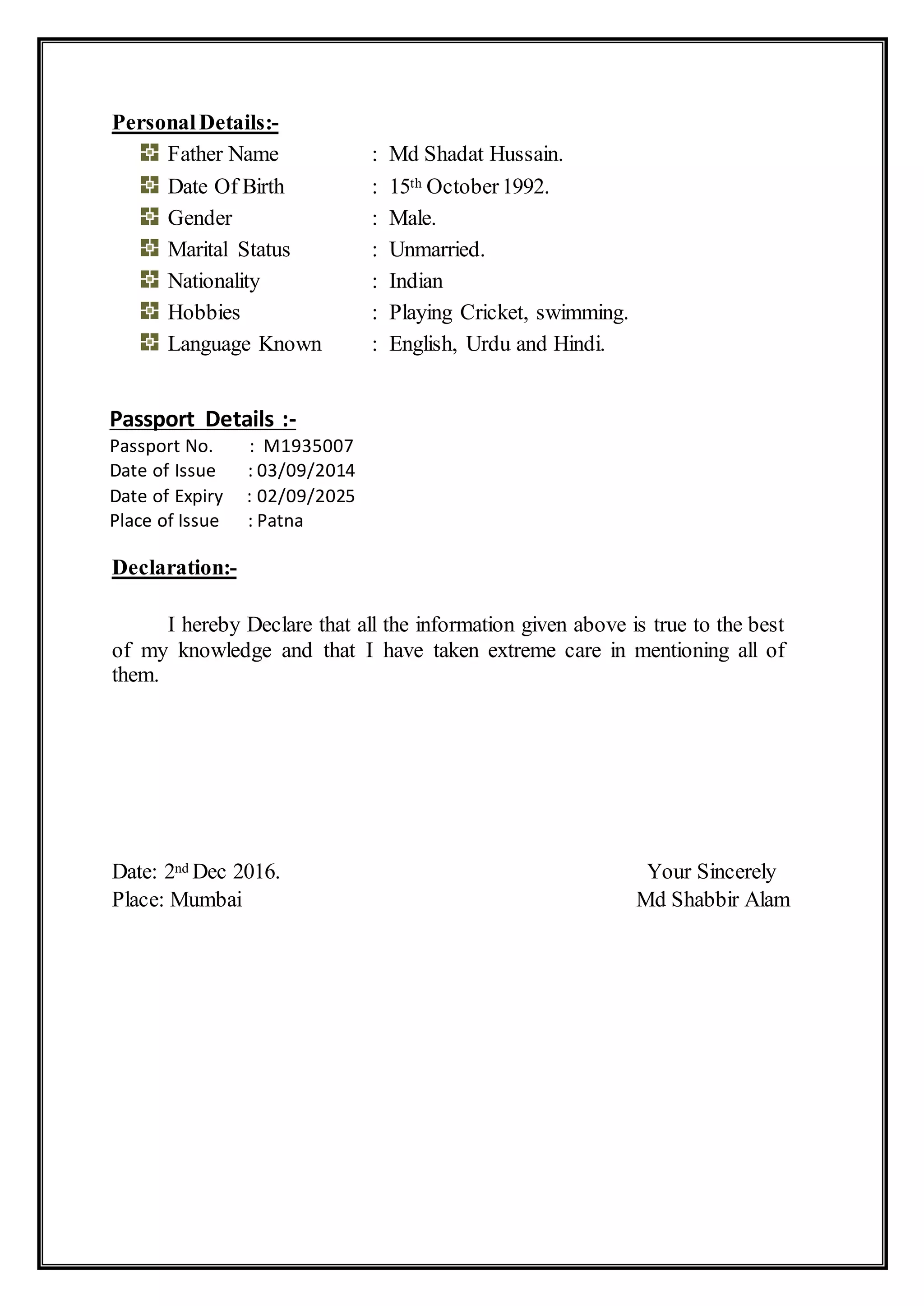 Shabbir complt cv | PDF