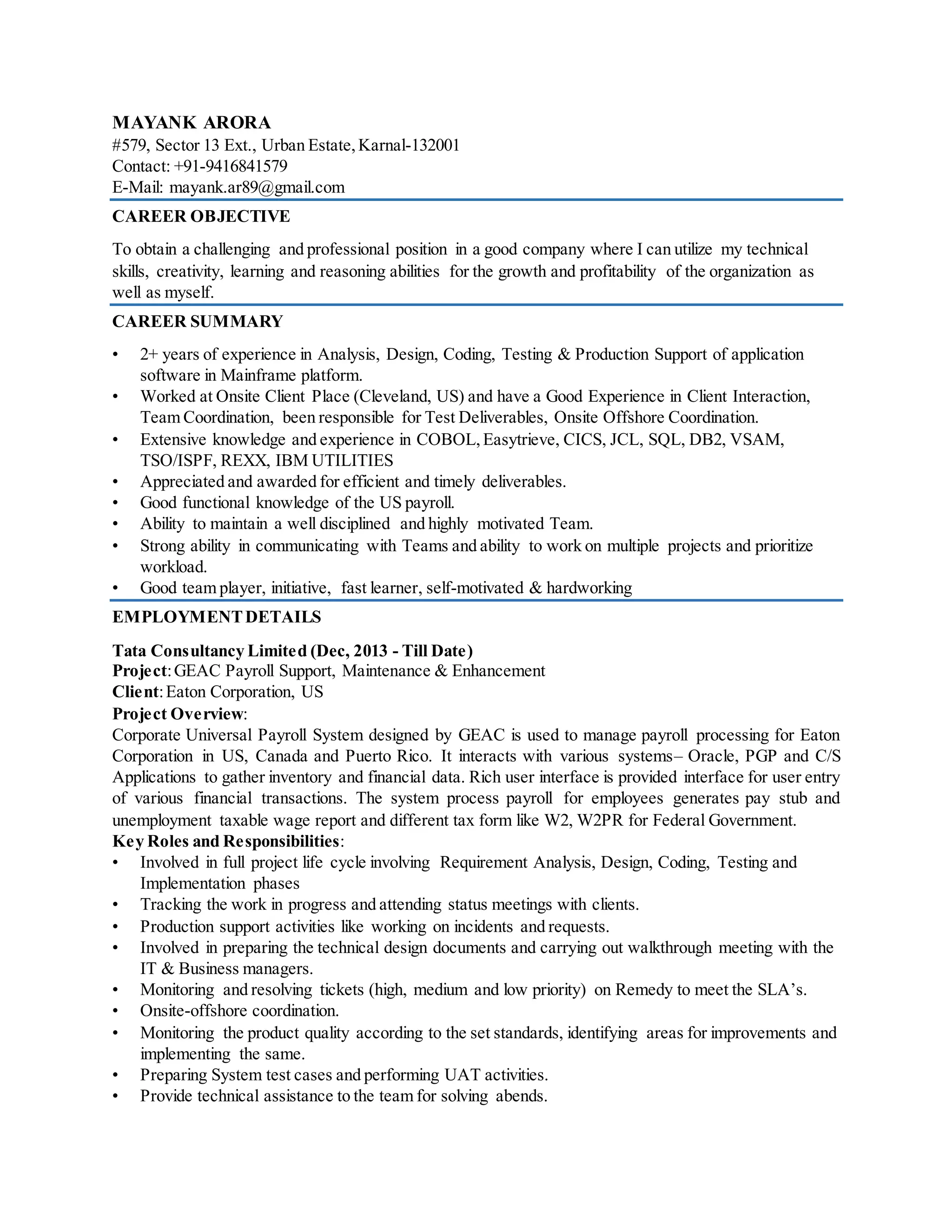 Mayank Final Resume | PDF
