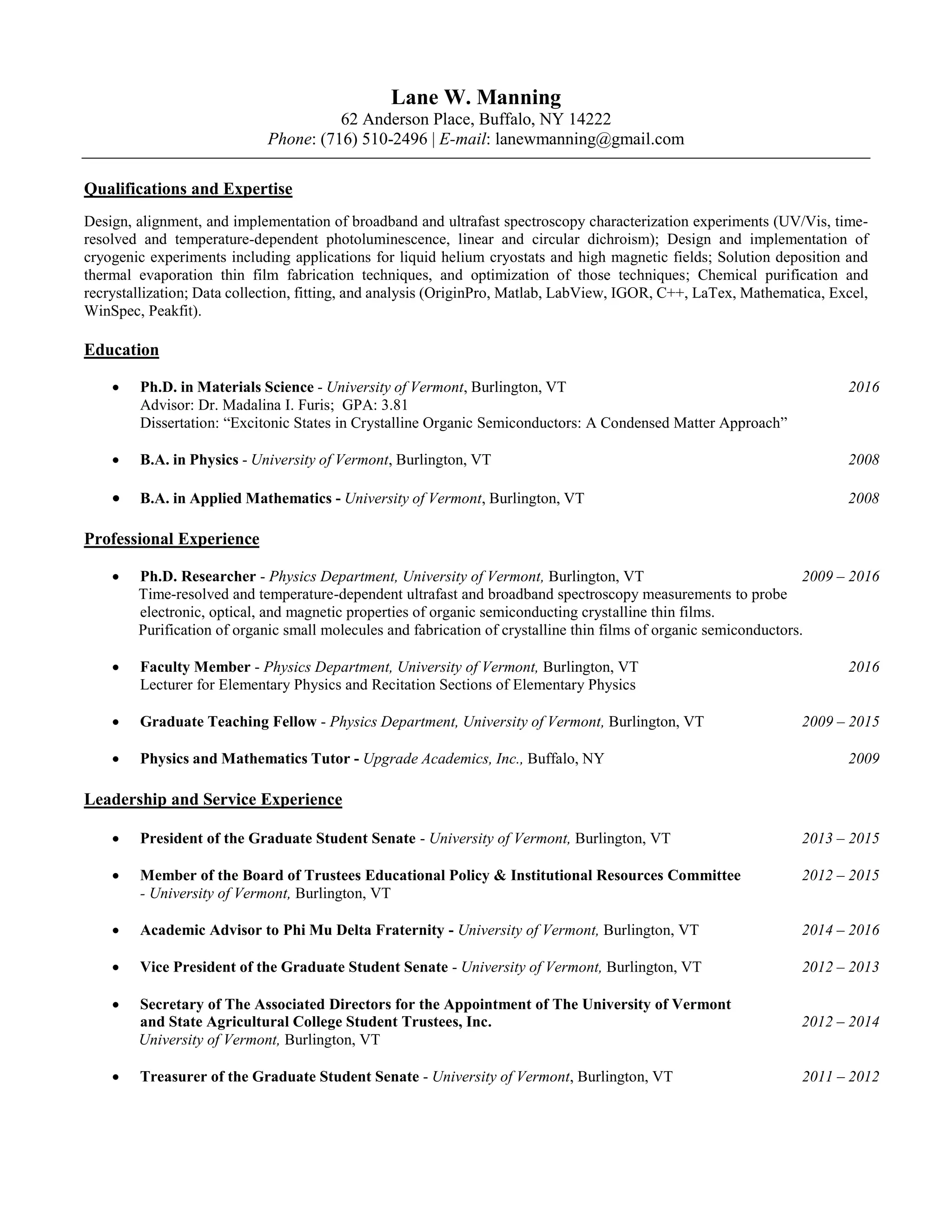 Manning - Resume | PDF