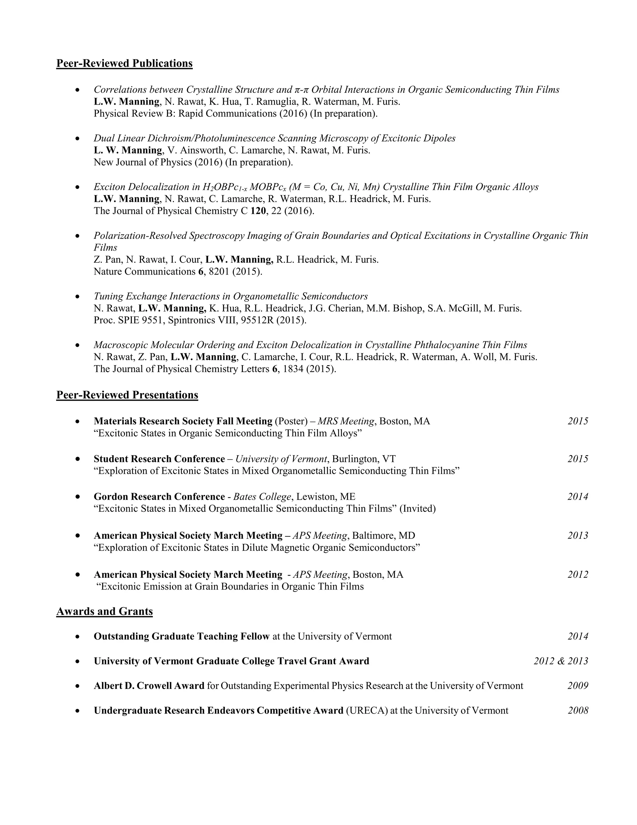 Manning - Resume | PDF