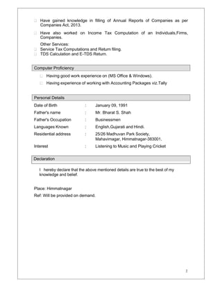 Resume-VIjay shah final | PDF