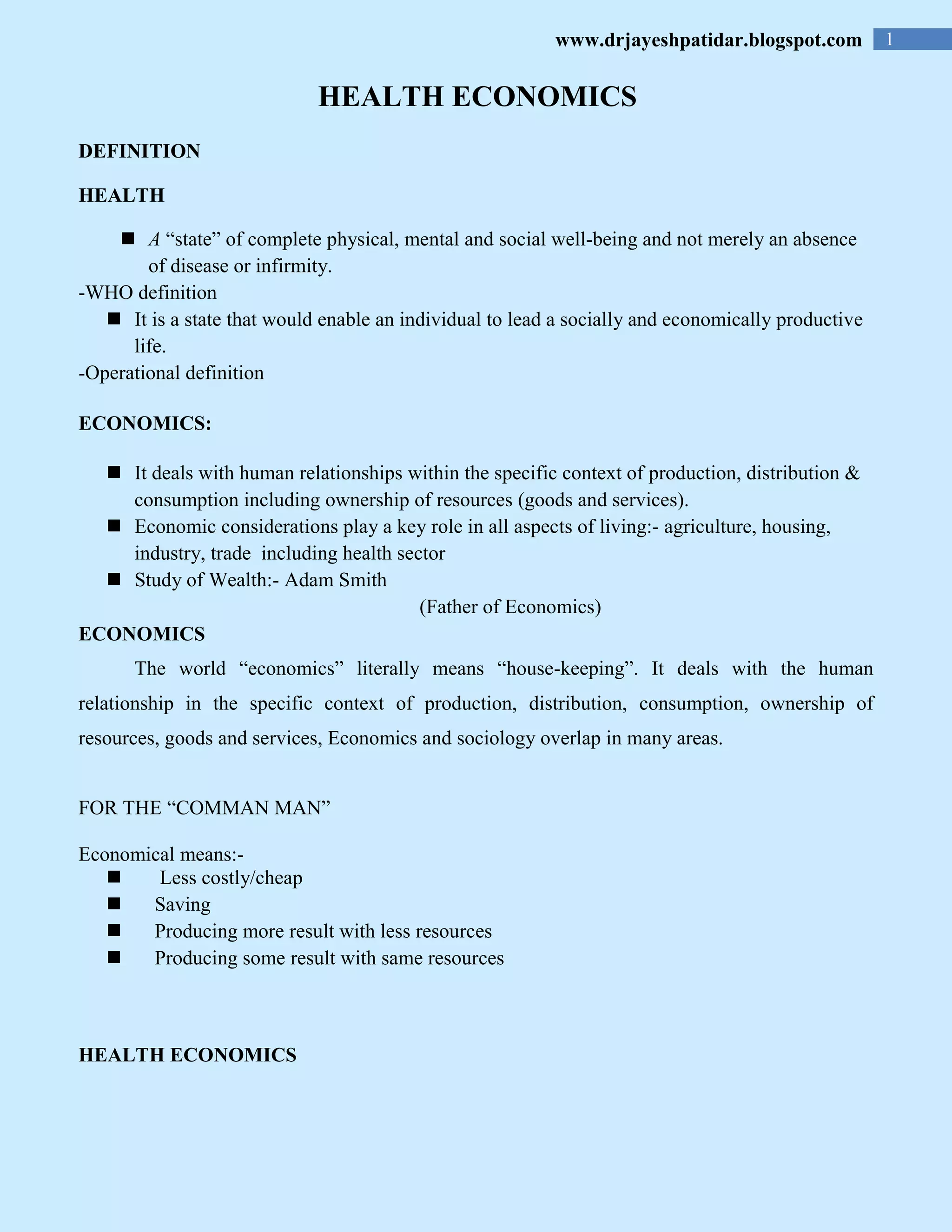 Health economics | PDF