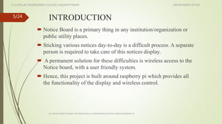 IoT based Smart board for Displaying and Forwarding notices using Raspberry Pi | PPTX