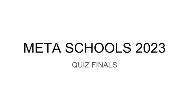 META Schools 2023: General Quiz - Finals | PPTX | Stamps and Coins ...