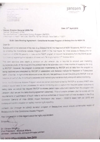 Janssen letter to DGHS on data sharing | PDF