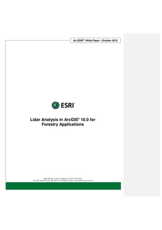 Lidar Analysis in ArcGIS® 10.0 for Forestry Applications | PDF