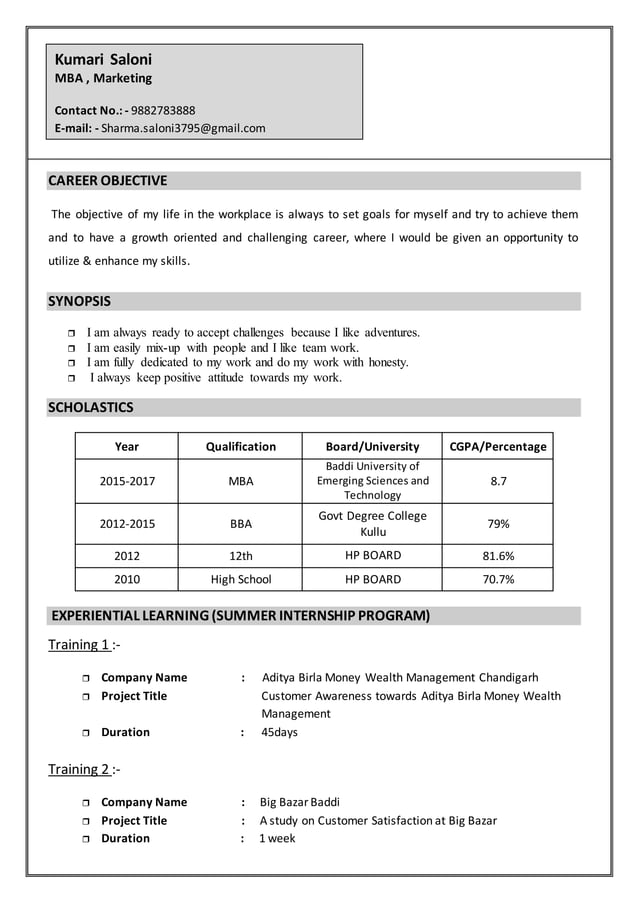 saloni cv | PDF