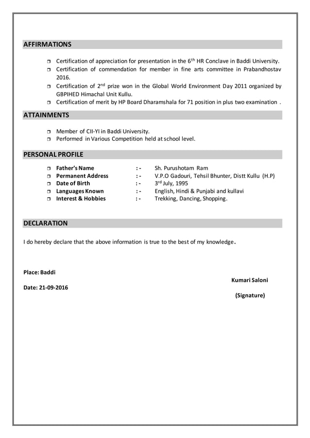 saloni cv | PDF
