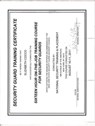 16HRS. SECURITY GUARD CERT. | PDF