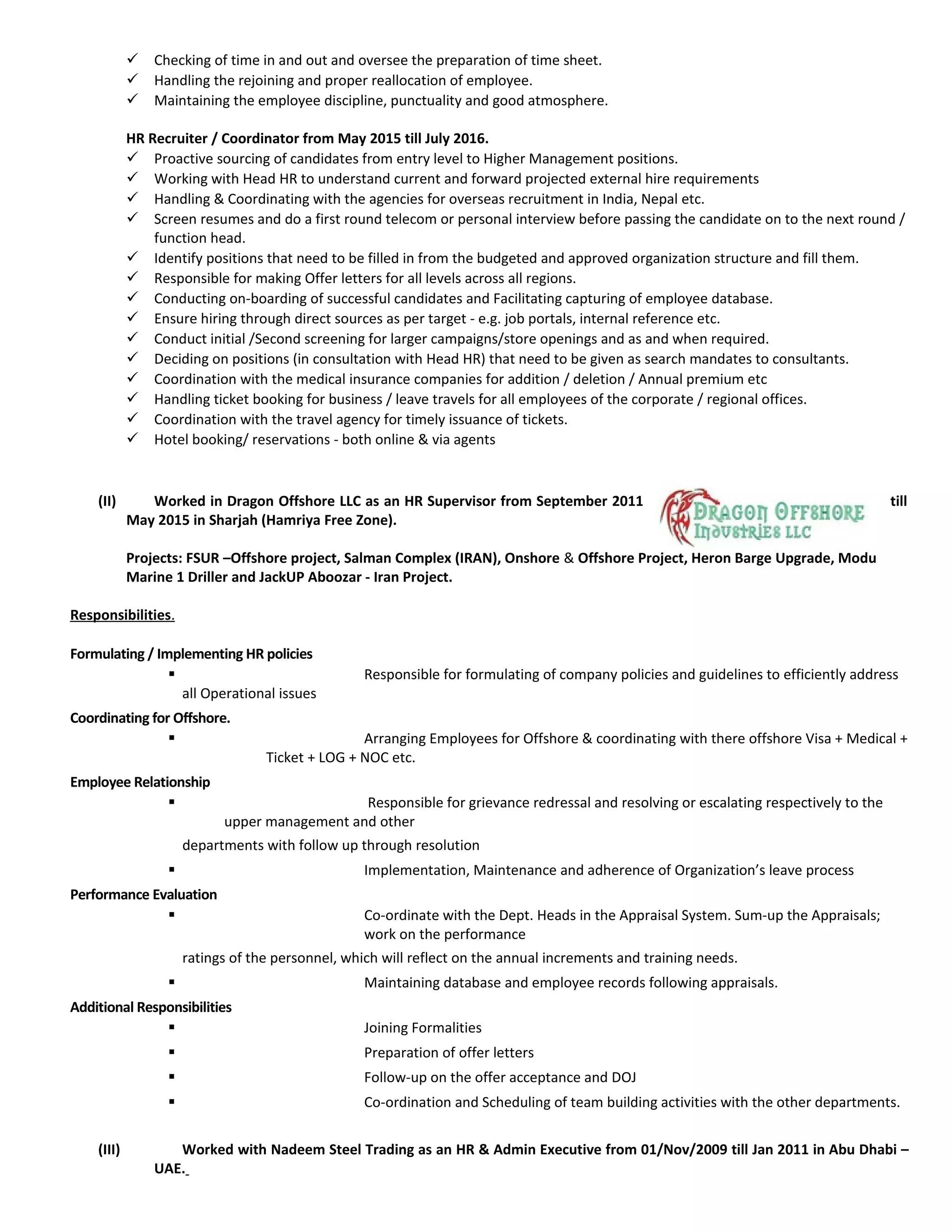Tanveer CV | DOC