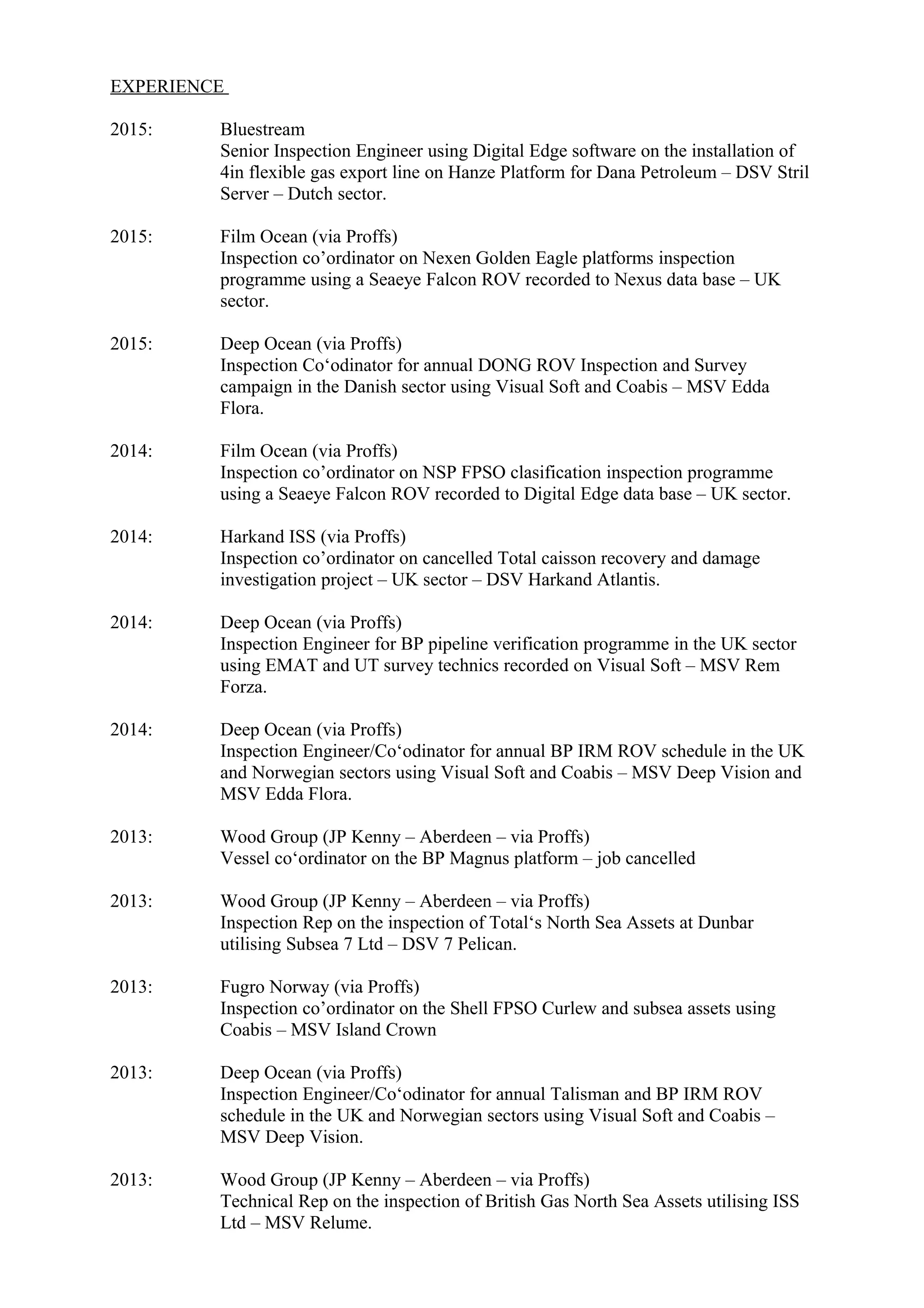 Tim Bailey CV updated July 2015 | DOC