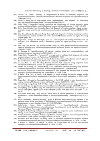 Condition Monitoring of Rotating Equipment Considering the Cause and Effects of Vibration: A ...