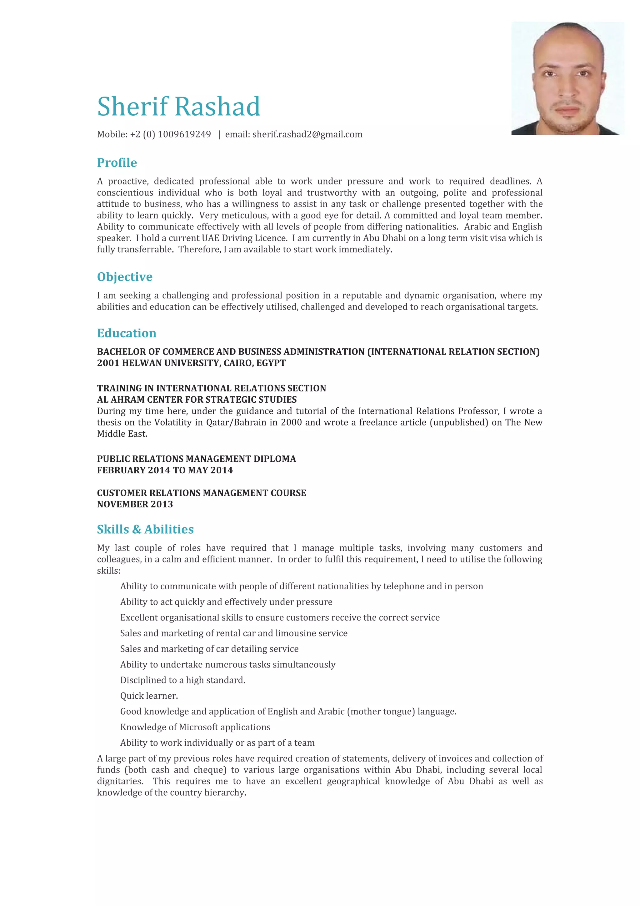 Sherif Rashad CV (Oct14) | DOC