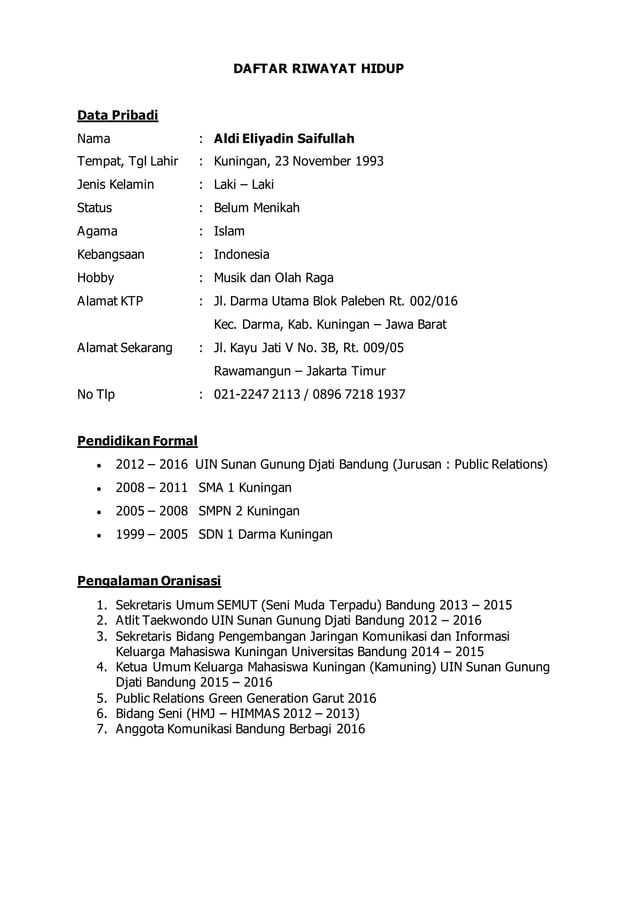 SURAT LAMARAN KERJA aldi | DOCX