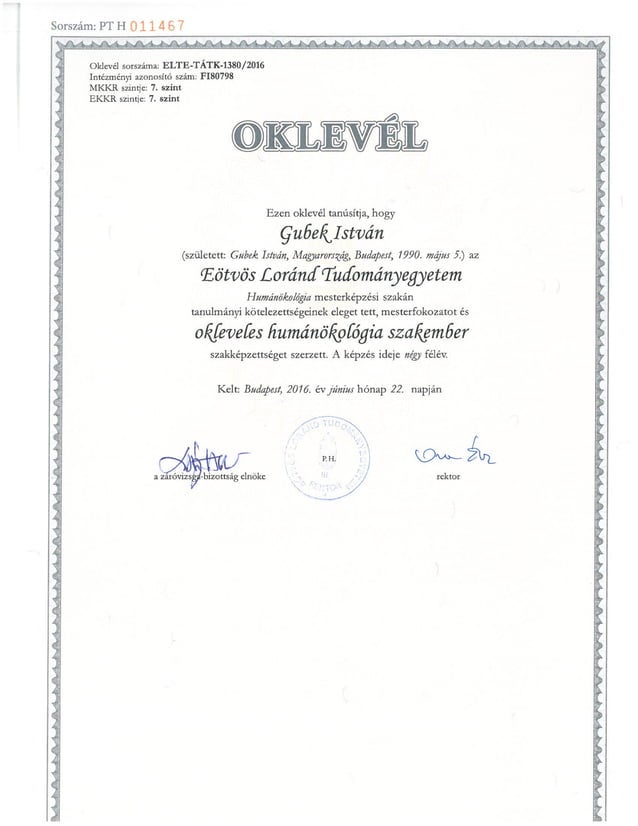 x ELTE-TÁTK diploma (2016) GI | PDF | Education