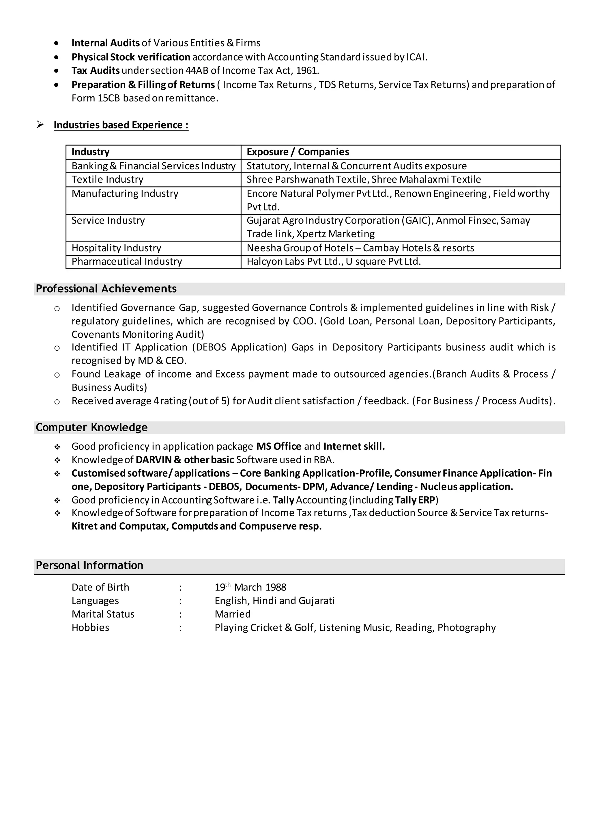 Resume_Dipen shah | PDF
