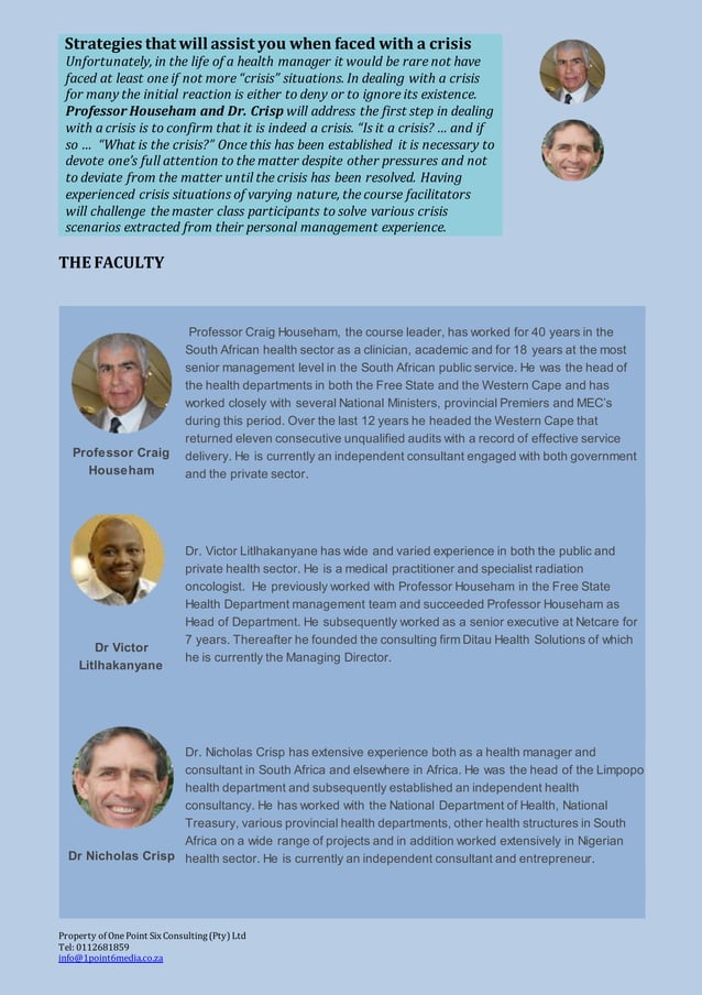 Health Management Master Class Program | PDF