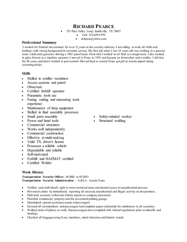 Richard Pearce Resume | PDF