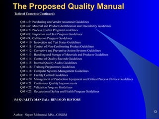 A Proposal for A Quality Management System – Based on Acquisition of ...
