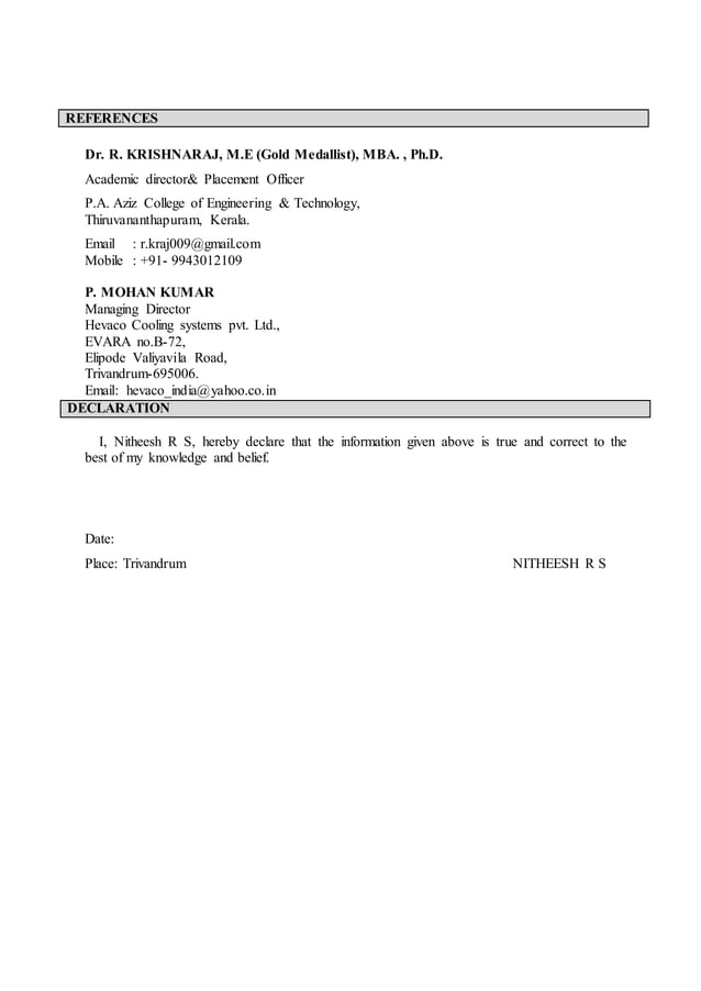 nitheesh cv dubizzle | PDF