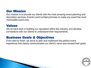 Events Land Limited Introduction Presentation 2015-2016 - General | PPT