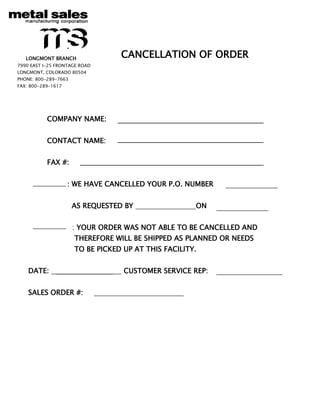 CANCELLATION FORM | PDF