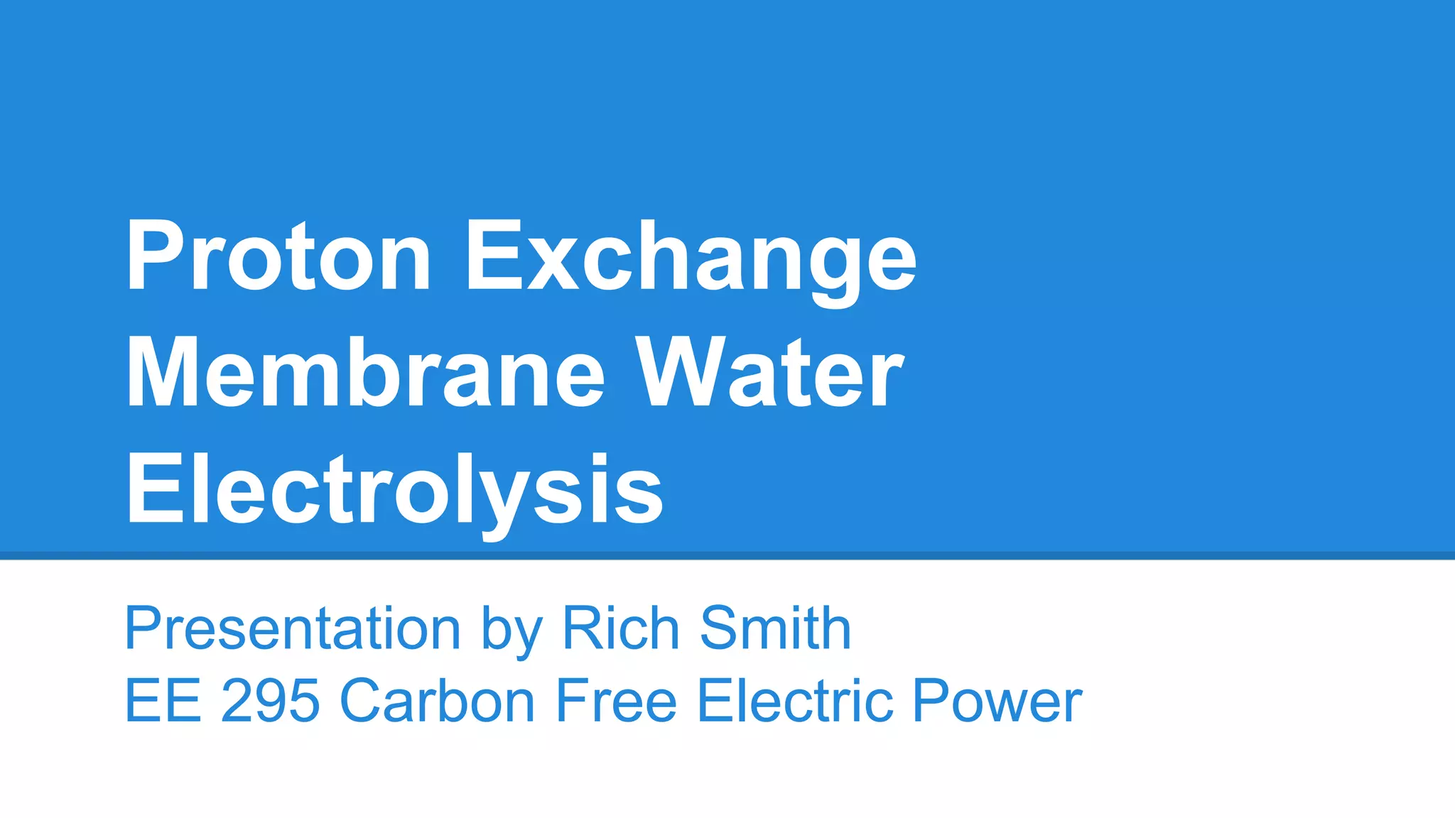 PEM Water Electrolysis | PDF