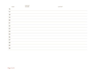 Hand Delivered Mail Log | DOCX