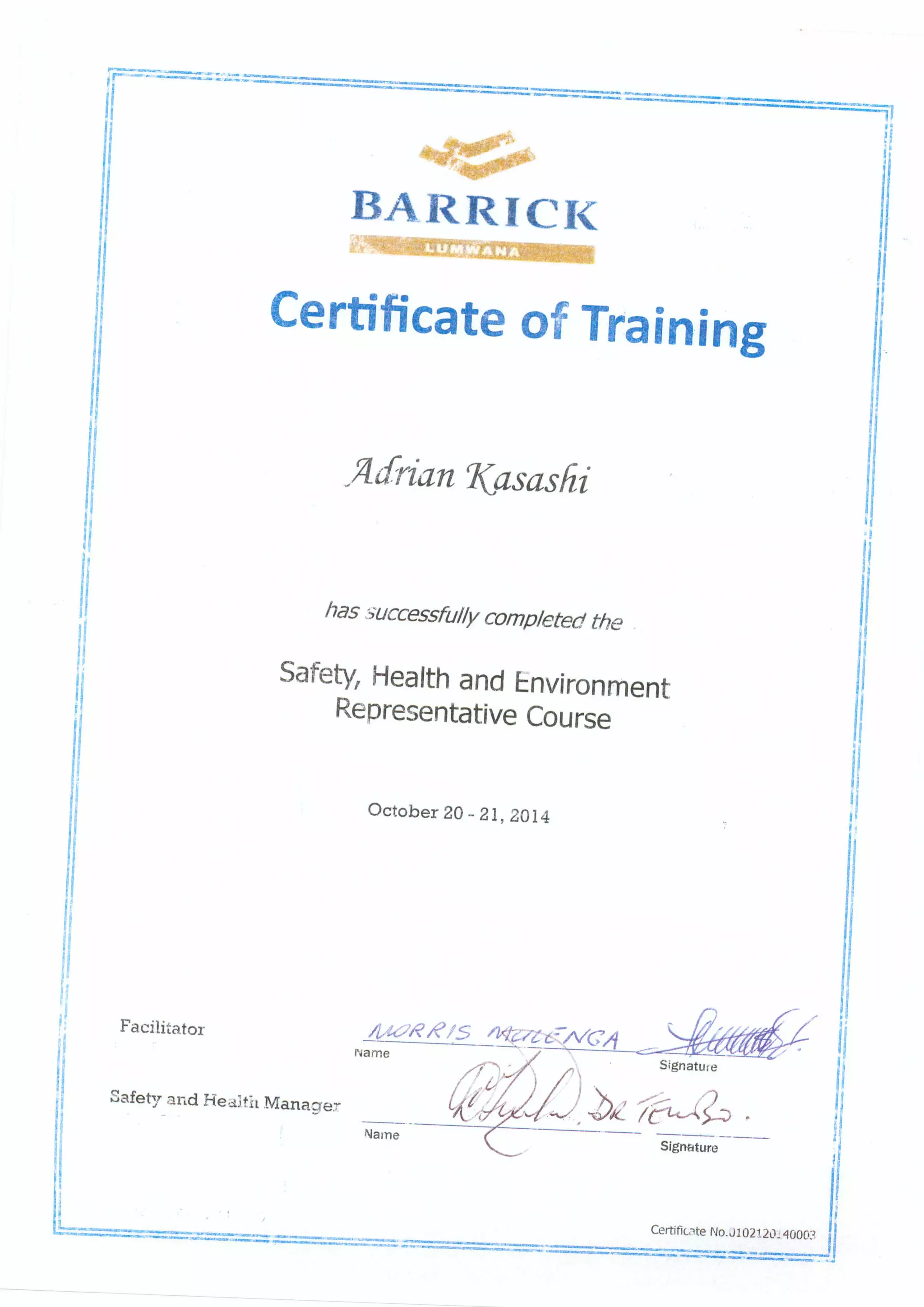 CERTIFICATES FOR SAFETY | PDF