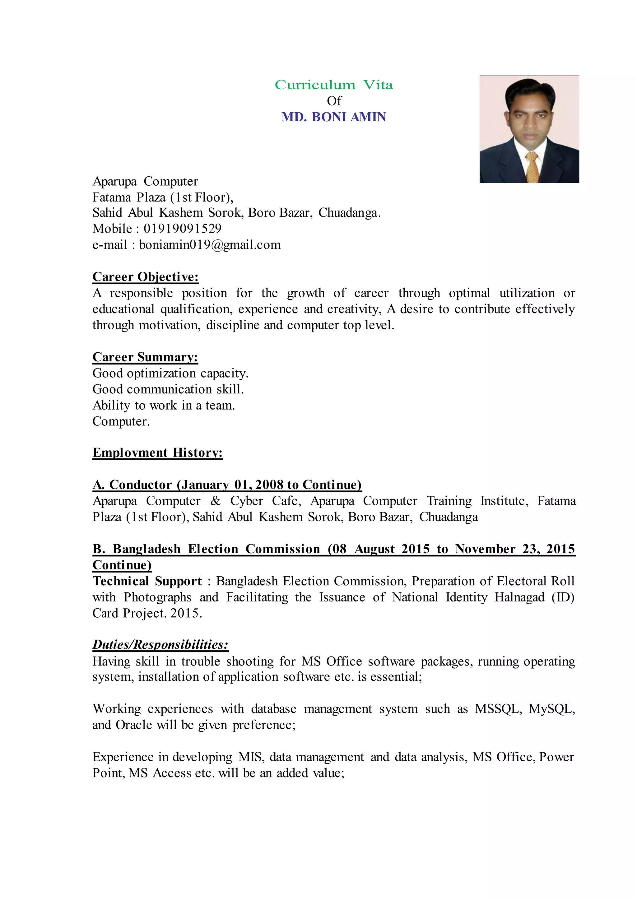 Boni Amin CV Final | DOCX