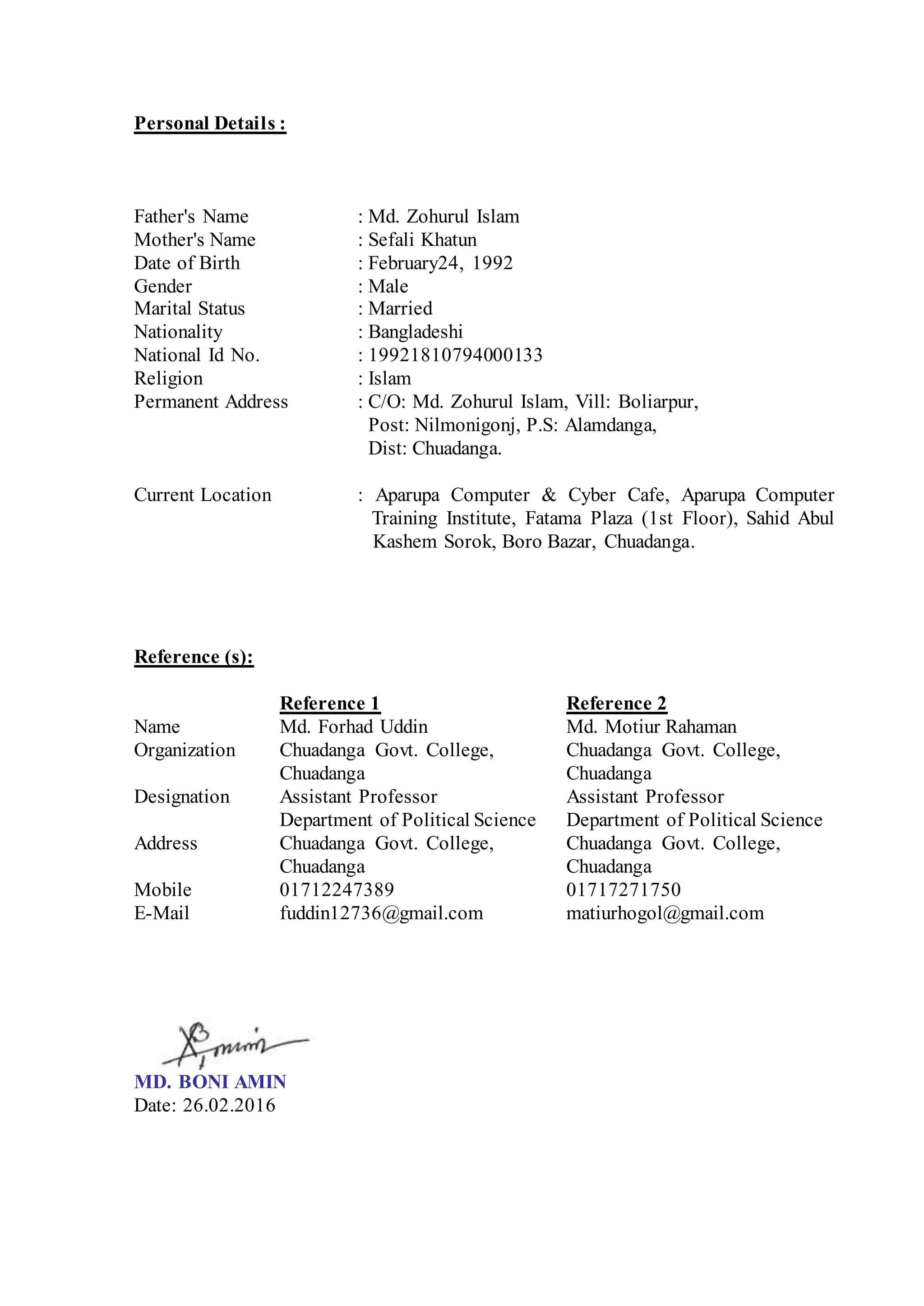 Boni Amin CV Final | DOCX