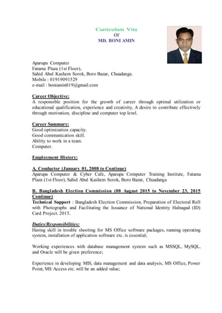 Boni Amin CV Final | DOCX