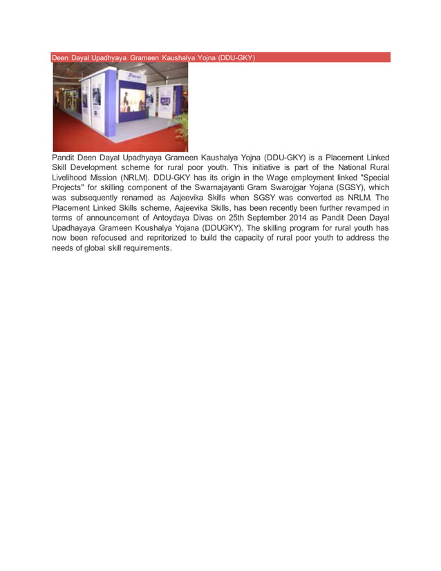 Deen Dayal Upadhyaya Grameen Kaushalya Yojna (DDU-GKY) | DOCX
