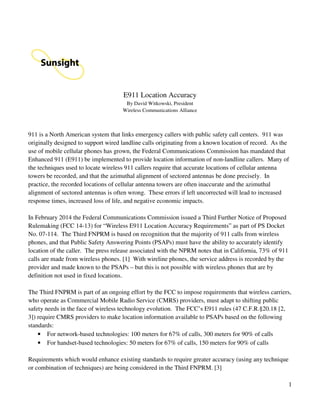 Sunsight E911 WP Final _3132015 | PDF