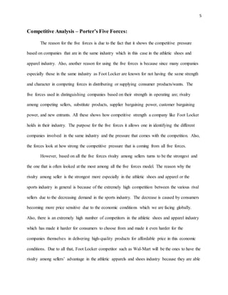 Foot Locker Company Analysis | DOCX