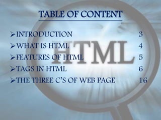 WEB PAGE DESIGN USING HTML | PPTX