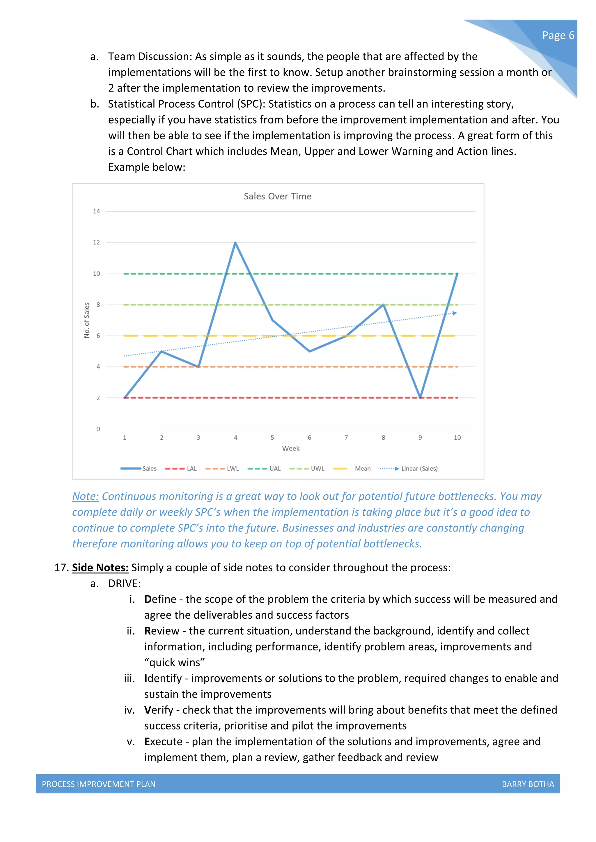 Process Improvement Plan by Barry Botha | PDF