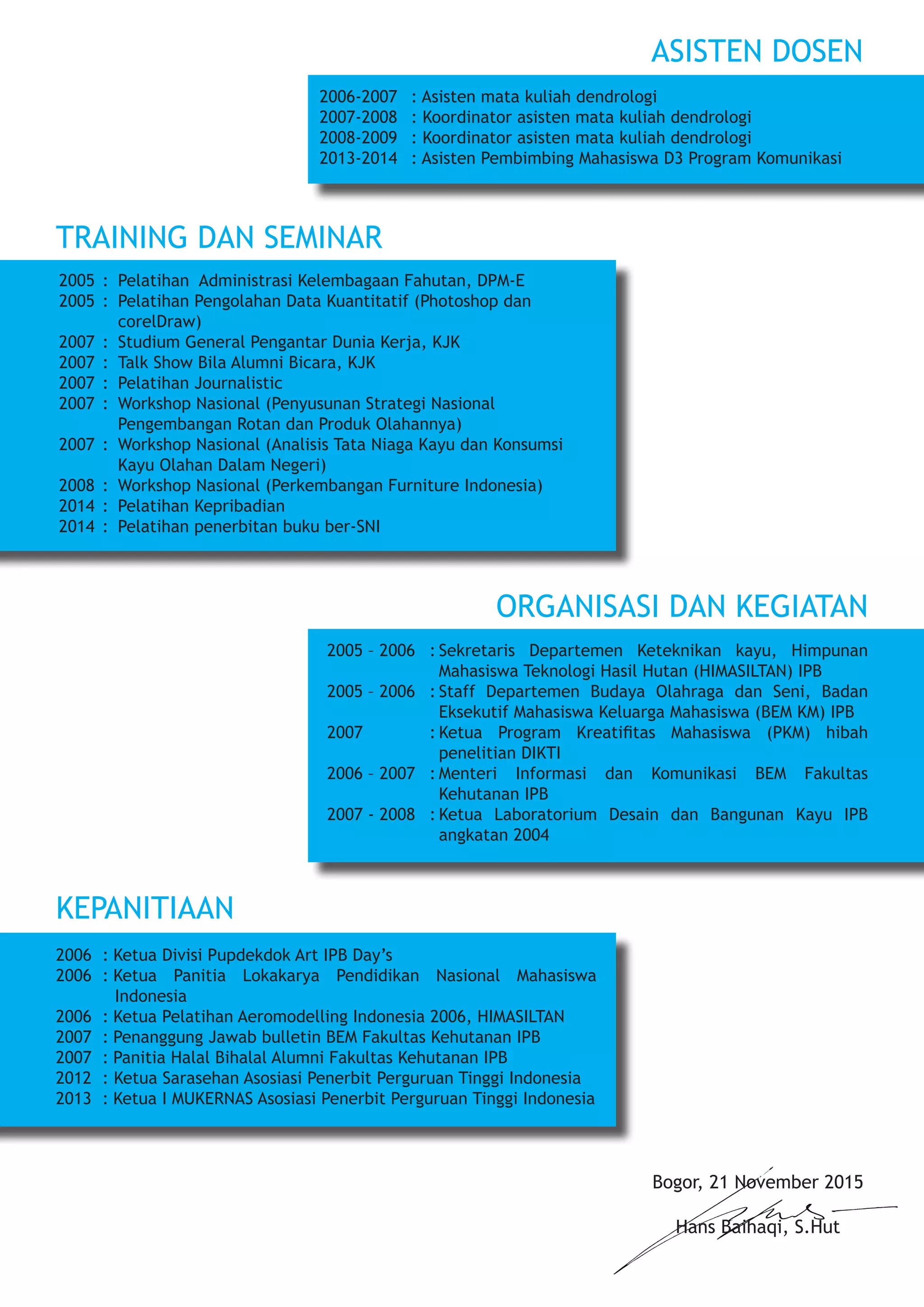 CV Hans Baihaqi | PDF