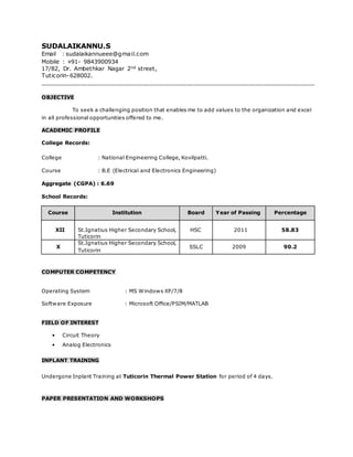 Sudalaikannu_Resume | PDF