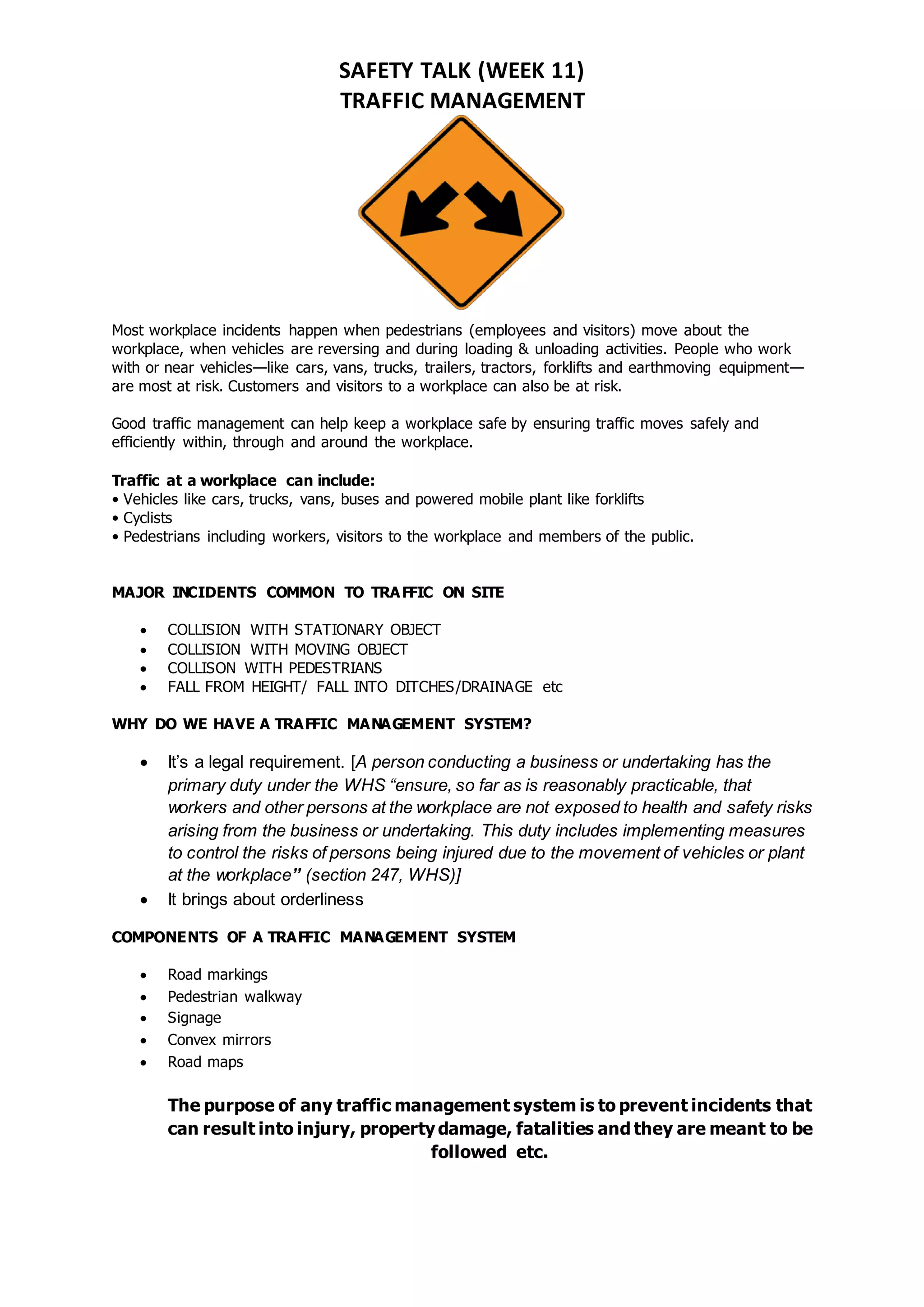 SAFETY TALK (WEEK 11) | DOCX